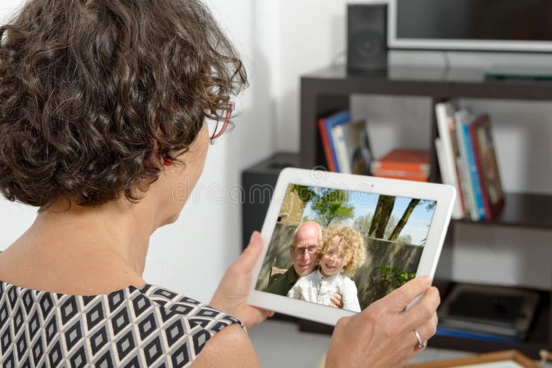 Mom Making a Distant Call on Internet Stock Photo - Image of distance ...