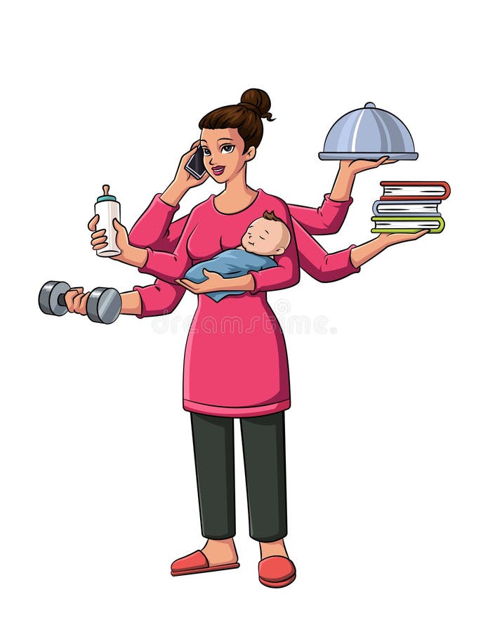 Multi-Tasker stock vector. Illustration of chips, book - 3546302