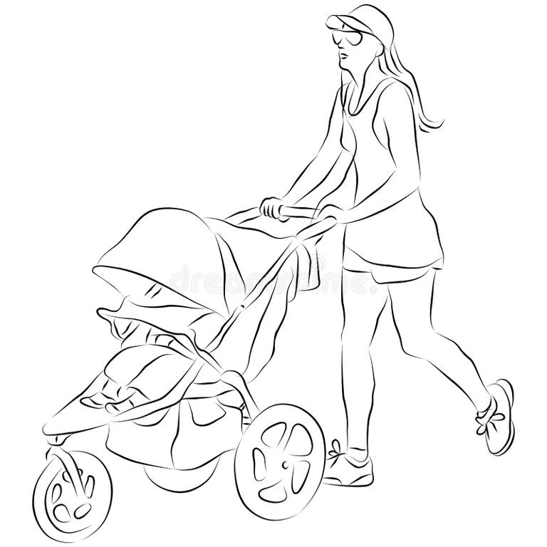 Stroller Drawing Stock Illustrations – 3,703 Stroller Drawing Stock ...