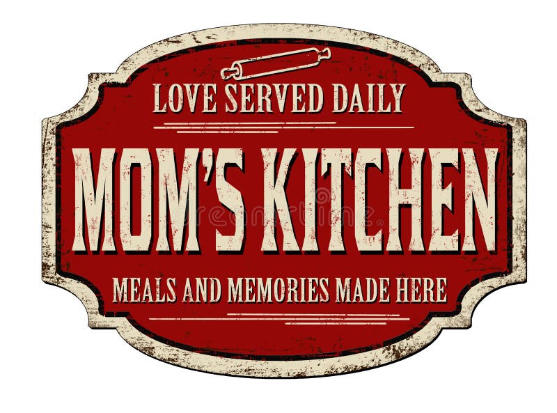 Mom S Kitchen Vintage Rusty Metal Sign Editorial Stock Photo - Image of ...