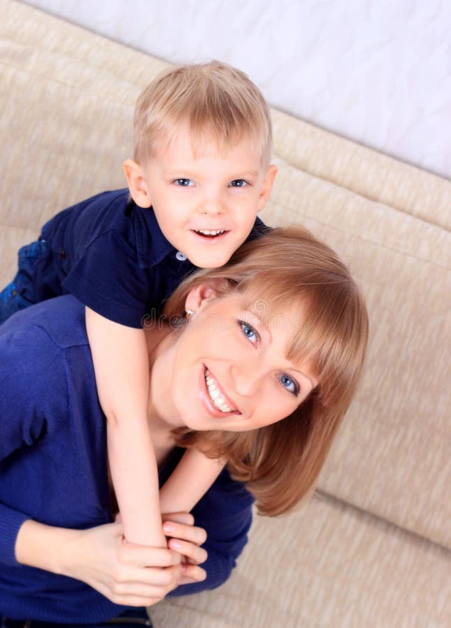 Family Portrait of Mother and Son Stock Photo - Image of adult ...