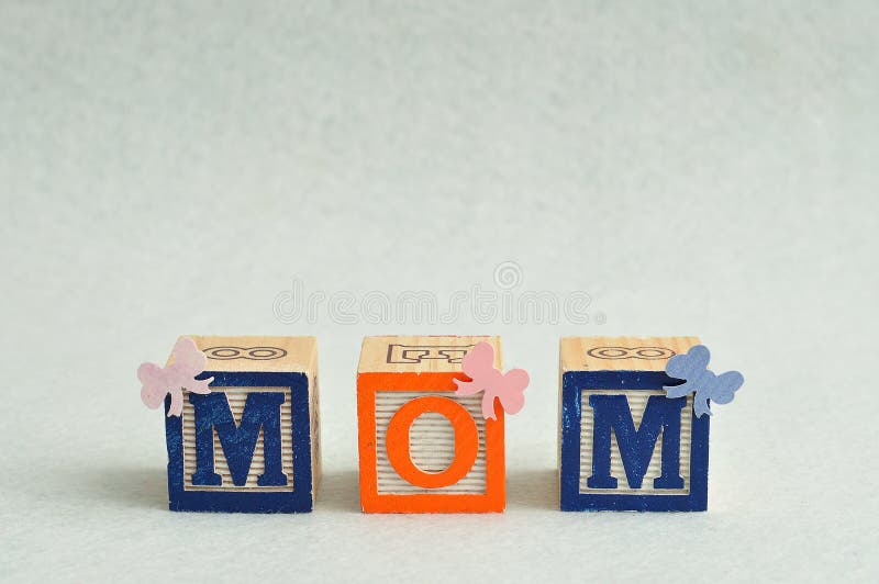 Mom Spelled with Alphabet Blocks Stock Photo - Image of letter ...