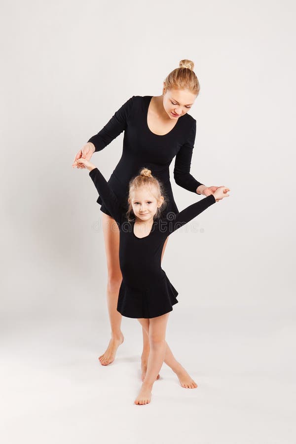 Mom Teaching Kid Dancing. Mother and Daughter Stock Image - Image of ...