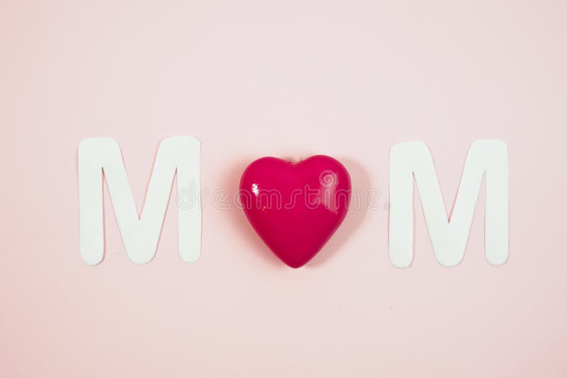 MOM Text with Hearts on Coloful Backround Stock Image - Image of ...