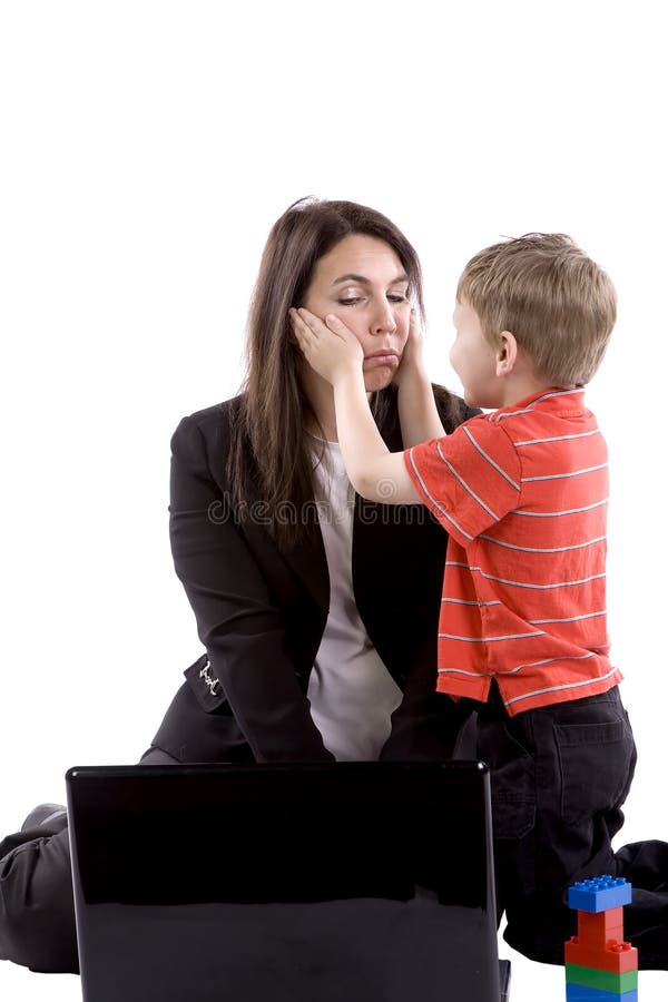 Mom son working stock photo. Image of child, people, confident - 14358692
