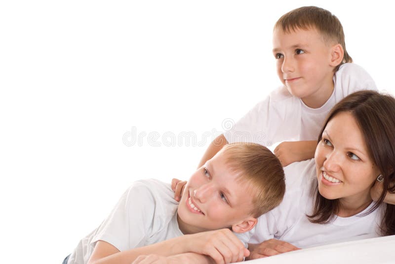 Mom with two children stock image. Image of childhood - 16383127