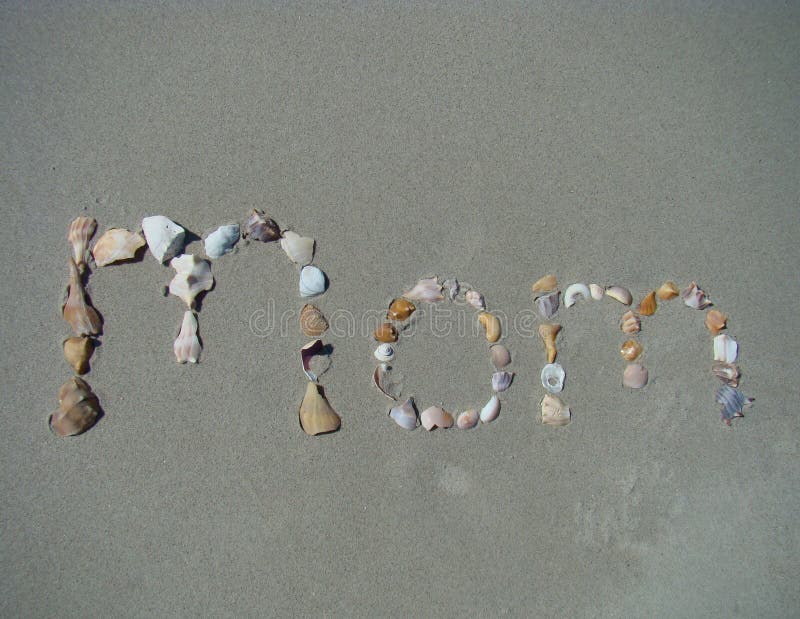 Mom Written in Sand stock image. Image of mother, families - 5856329