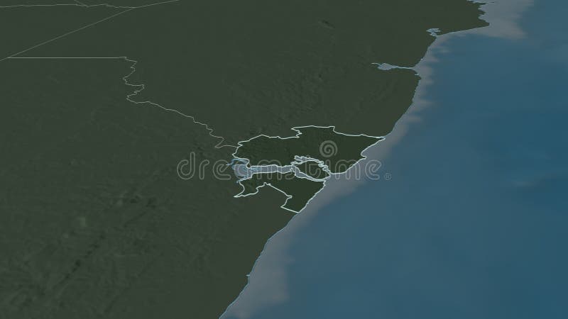 Mombasa, Kenya - Outlined. Administrative Stock Illustration ...