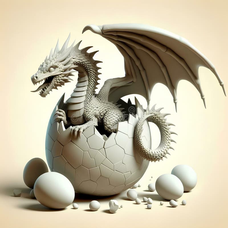 The Moment a Dragon is Born Stock Illustration - Illustration of born ...