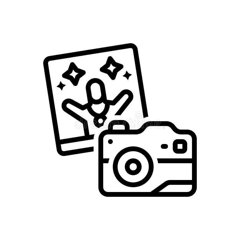 Black Line Icon for Moment, Memorable and Happy Stock Vector ...