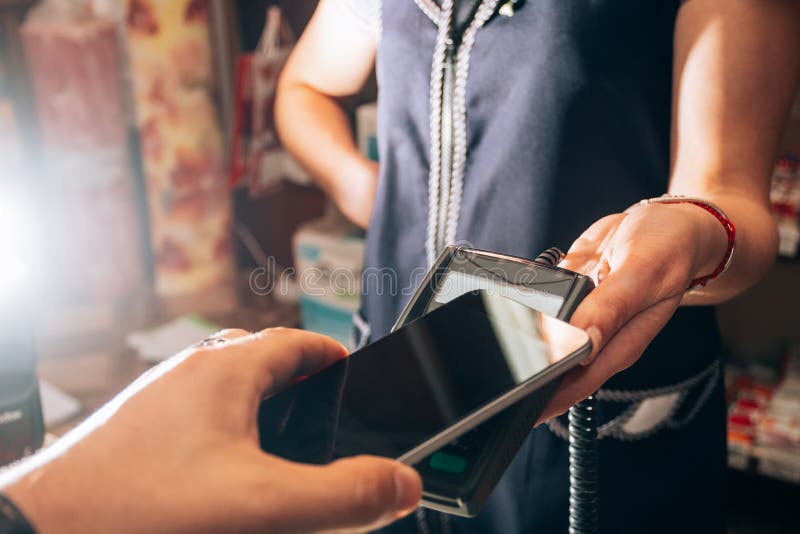 Wireless Payment by Smartphone Stock Image - Image of cellphone ...