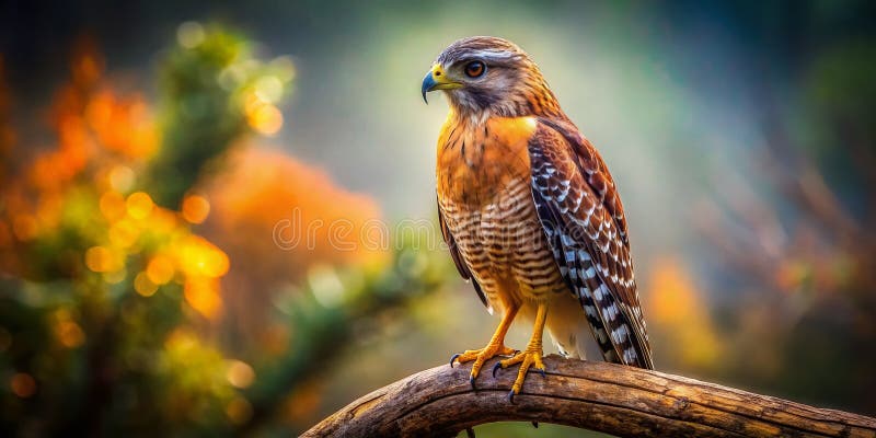 A Moment of Reflection: Red-Shouldered Hawk in a Serene Pose, Capturing ...