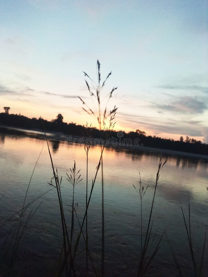 Moment of Sunset at the River Side of Bangladesh Stock Photo - Image of ...