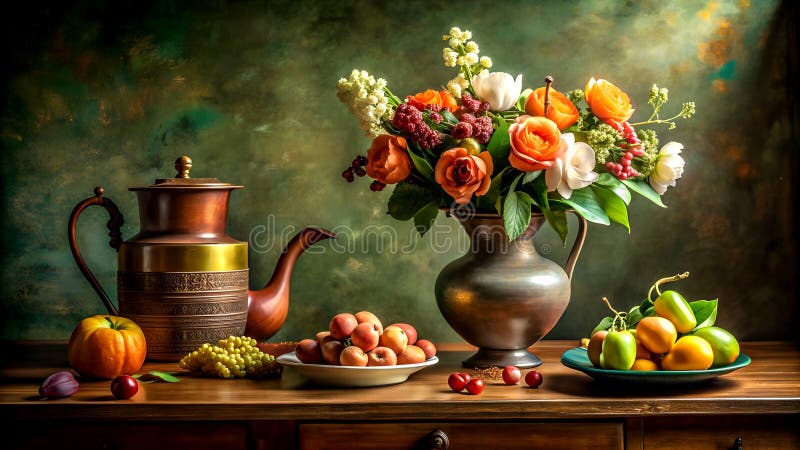 A Moment in Time: a Still Life with Everyday Objects Arranged in a ...