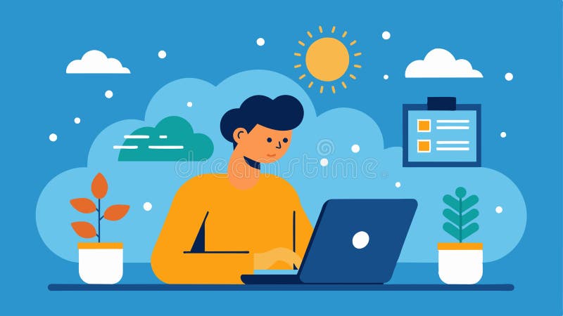 In between Moments of Checking the Weather Forecast a Remote Worker ...