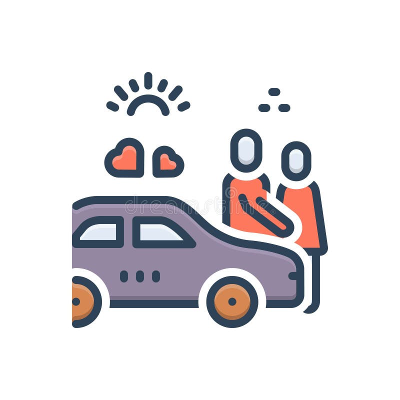 Color Illustration Icon for Moments, Date and Love Stock Illustration ...