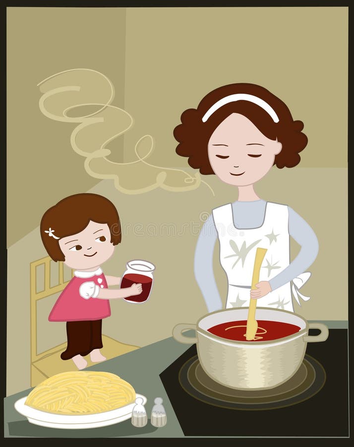 Mommy s little helper stock vector. Illustration of family - 6978732