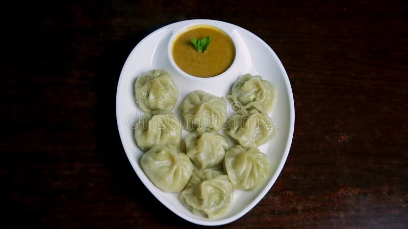 Momo Platter with Pickle stock video. Video of lunch - 280878429