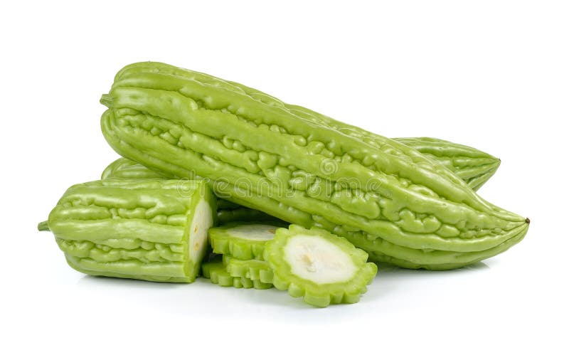 Momordica Charantia on White Background Stock Image - Image of fresh ...