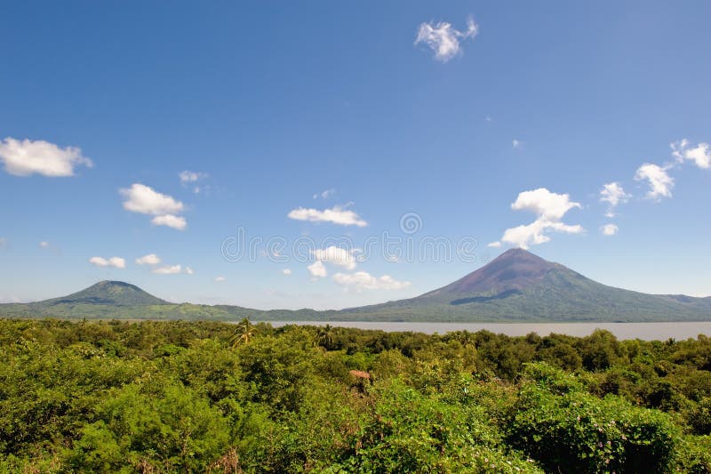 Lake Managua Volcano Scenic Stock Photo - Image of america, countryside ...