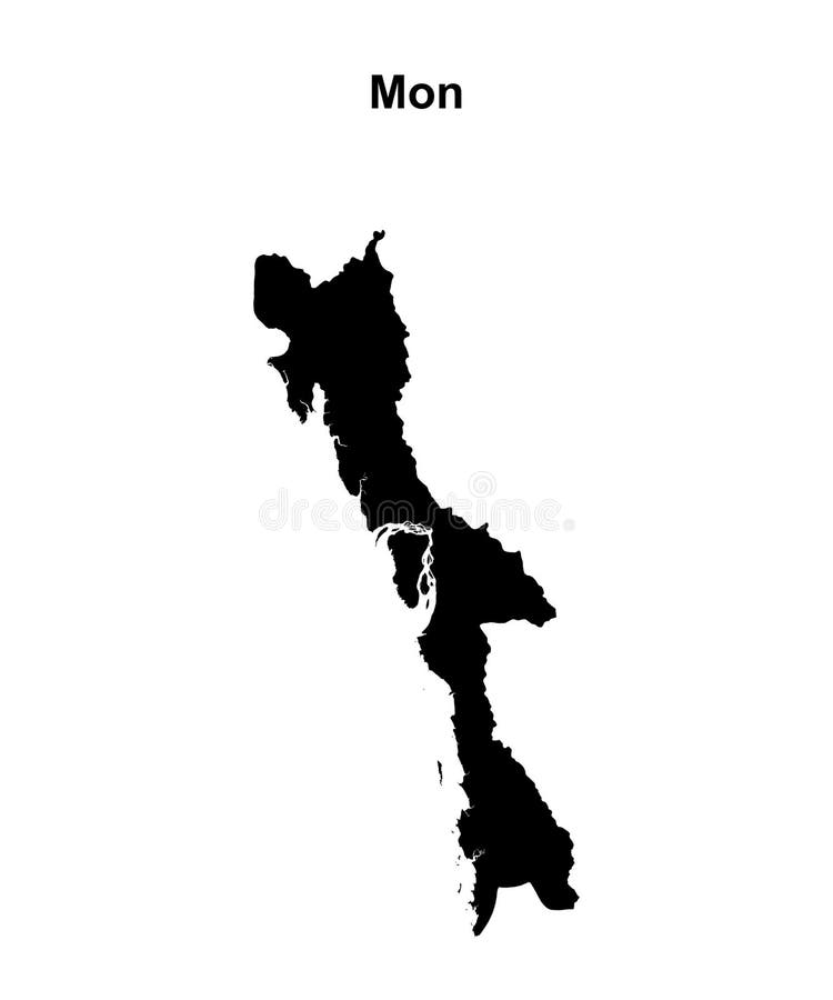 Mon State Blank Outline Map Stock Illustrations – 1 Mon State Blank ...