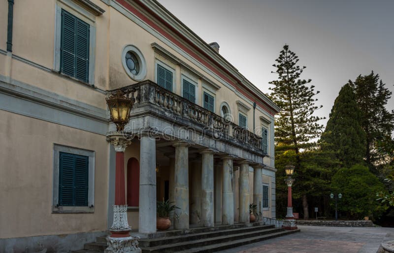 Mon Repos Palace at Corfu Greece Stock Image - Image of classical ...