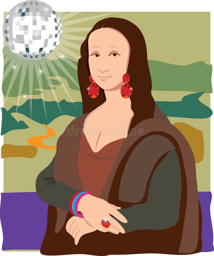 Mona Lisa Disco Lady stock vector. Illustration of portrait - 19047774