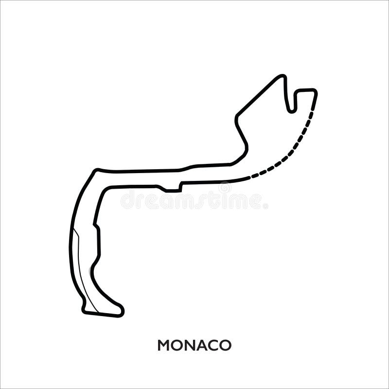 Monaco Circuit, Monaco. Motorsport Race Track Vector Map Stock Vector ...