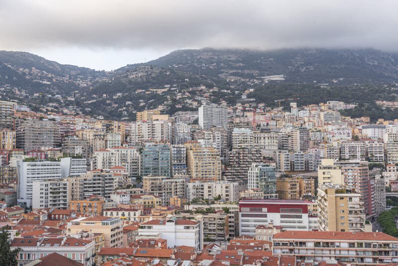 Monaco City Skyline at Dusk Night Scene Stock Image - Image of culture ...