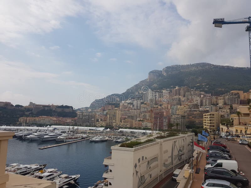 Monaco Cityscape Winter arkivfoto. Bild av monaco, hamn - 165554372