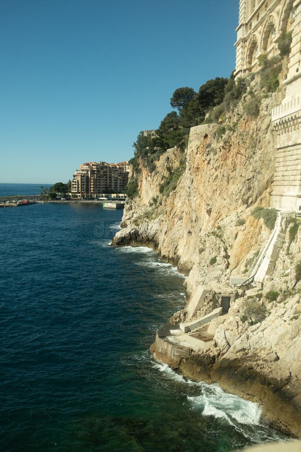 Monaco Coastal Cliffs and Buildings Stock Photo - Image of tourism ...