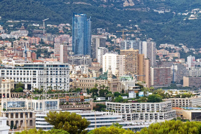 Monaco downtown skyline editorial image. Image of europe - 201353590