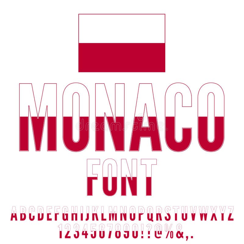 Monaco Flag Font stock vector. Illustration of flag, holiday - 81165273