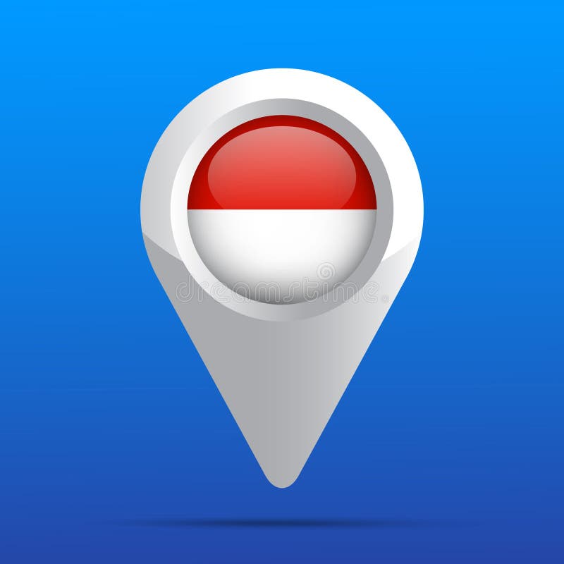 Monaco Flag Map Icon. Glossy Icon Stock Vector - Illustration of symbol, marker: 345922554