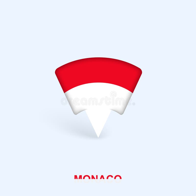 Monaco Flag Map Pointer Design with Shadow Stock Vector - Illustration of patriotic, country ...