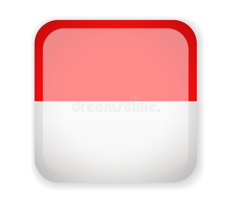 Monaco Flag. Square Bright Icon on a White Background Stock ...