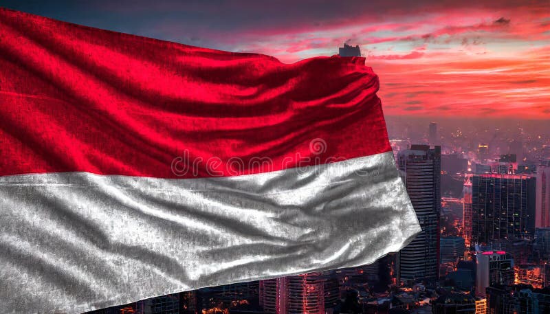 Monaco Flag Waving on the Wind Stock Illustration - Illustration of ...