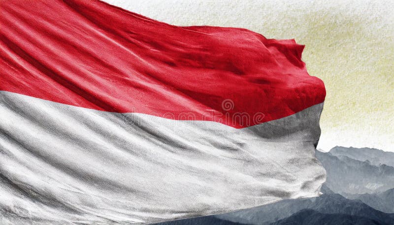 Monaco Flag Waving on the Wind Stock Illustration - Illustration of ...