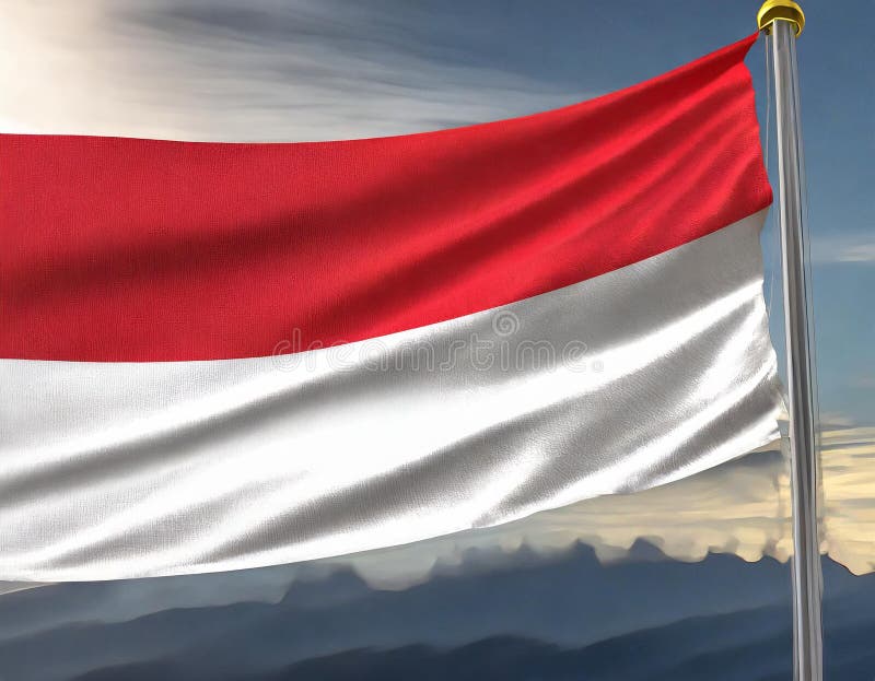 Monaco Flag Waving on the Wind Stock Illustration - Illustration of ...