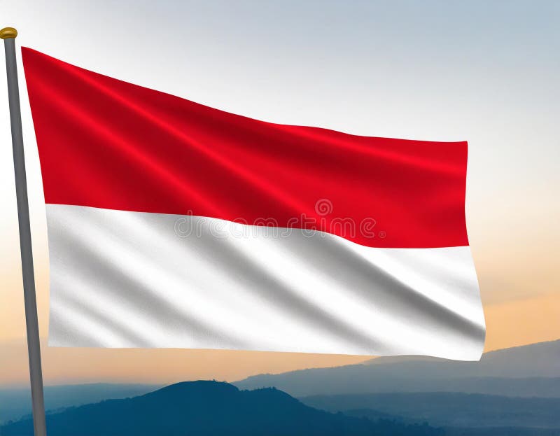 Monaco Flag Waving on the Wind Stock Illustration - Illustration of ...