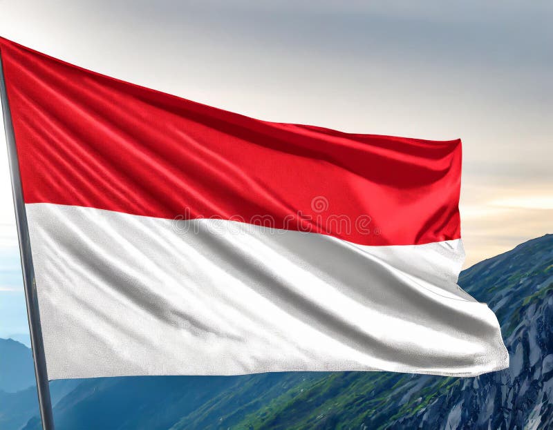 Monaco Flag Waving on the Wind Stock Illustration - Illustration of ...