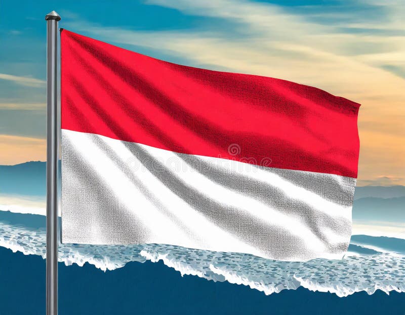 Monaco Flag Waving on the Wind Stock Illustration - Illustration of ...