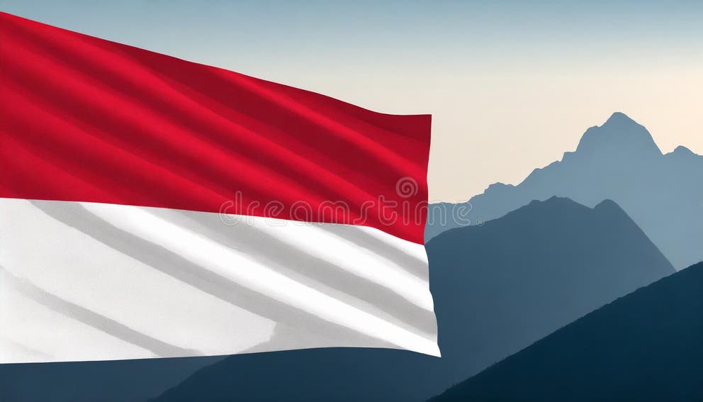 Monaco Flag Waving on the Wind Stock Illustration - Illustration of ...
