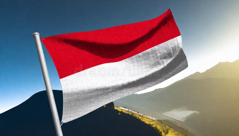 Monaco Flag Waving on the Wind Stock Illustration - Illustration of ...