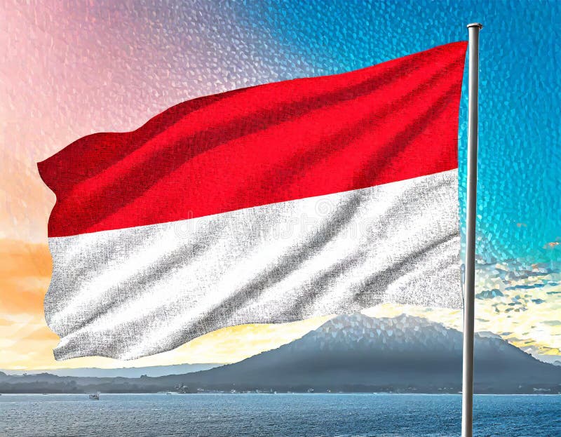 Monaco Flag Waving on the Wind Stock Illustration - Illustration of ...