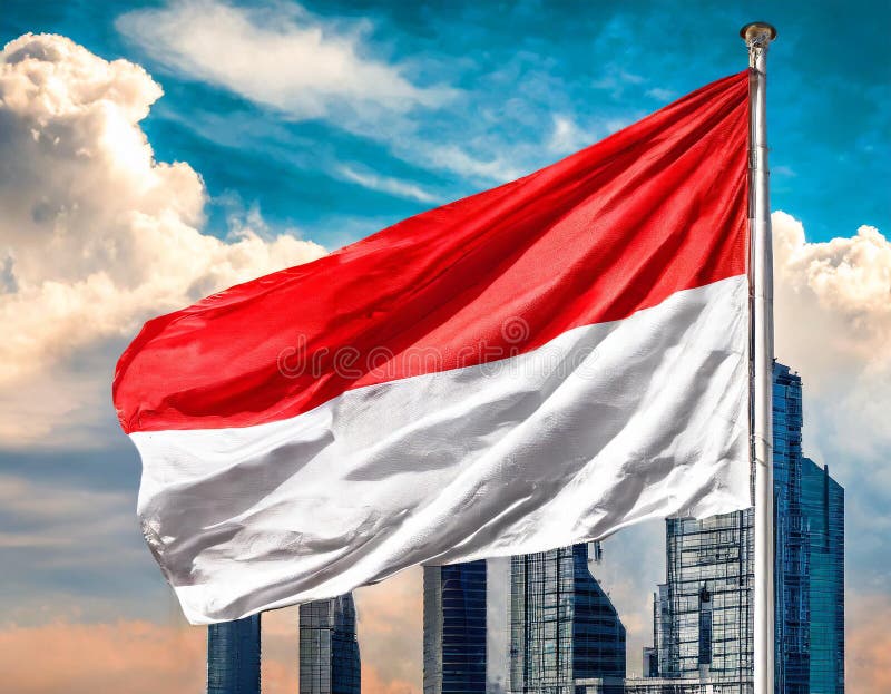 Monaco Flag Waving on the Wind Stock Illustration - Illustration of ...