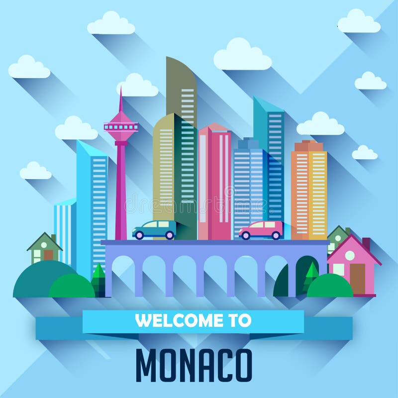 Monaco - Flat Design City Vector Illustration Stock Illustration ...