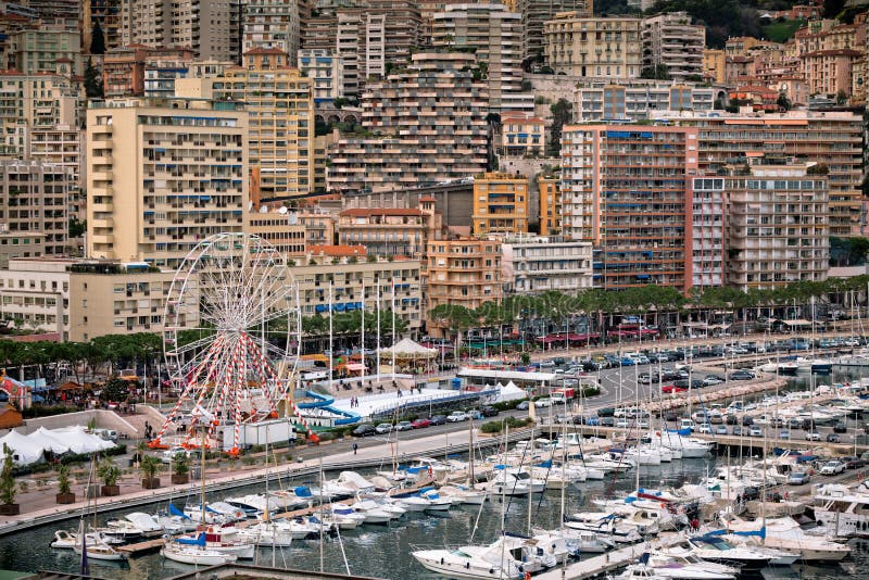 Monaco Hamn, Monte Carlo, Sikt Fotografering för Bildbyråer - Bild av ...