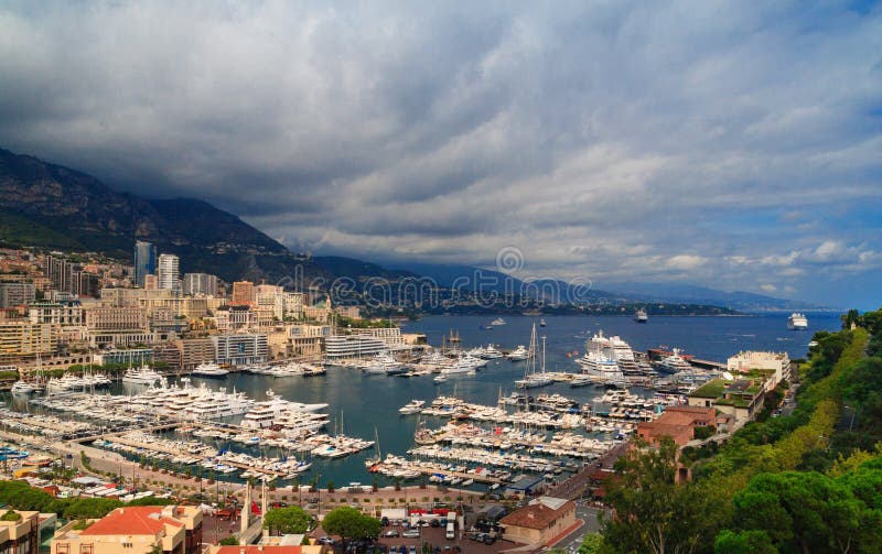 Monaco Harbor, French Riviera Stock Photo - Image of rich, landscape ...