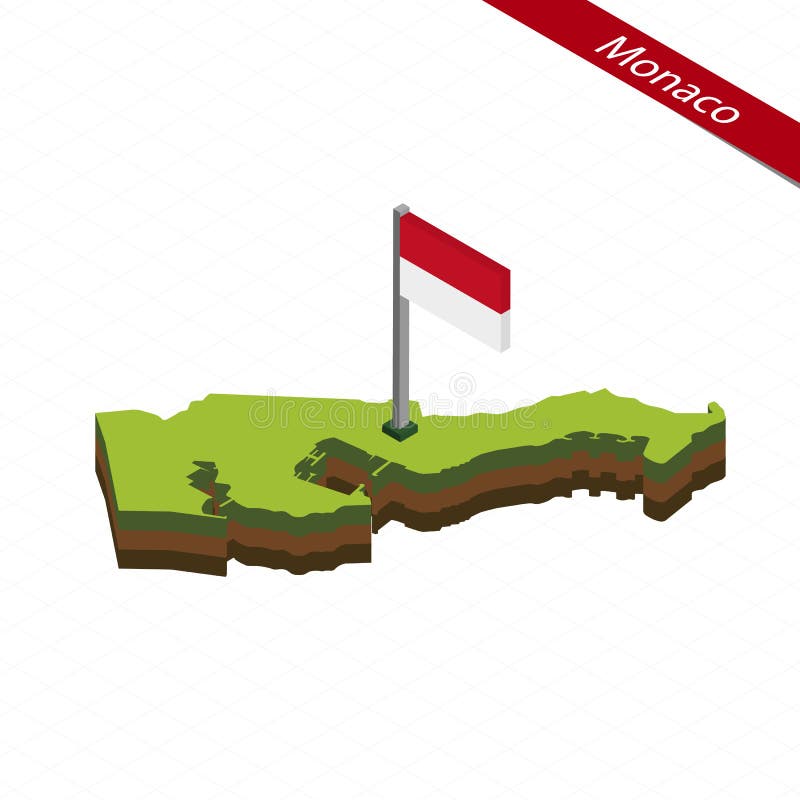 Monaco Isometric Map and Flag. Vector Illustration Stock Vector ...